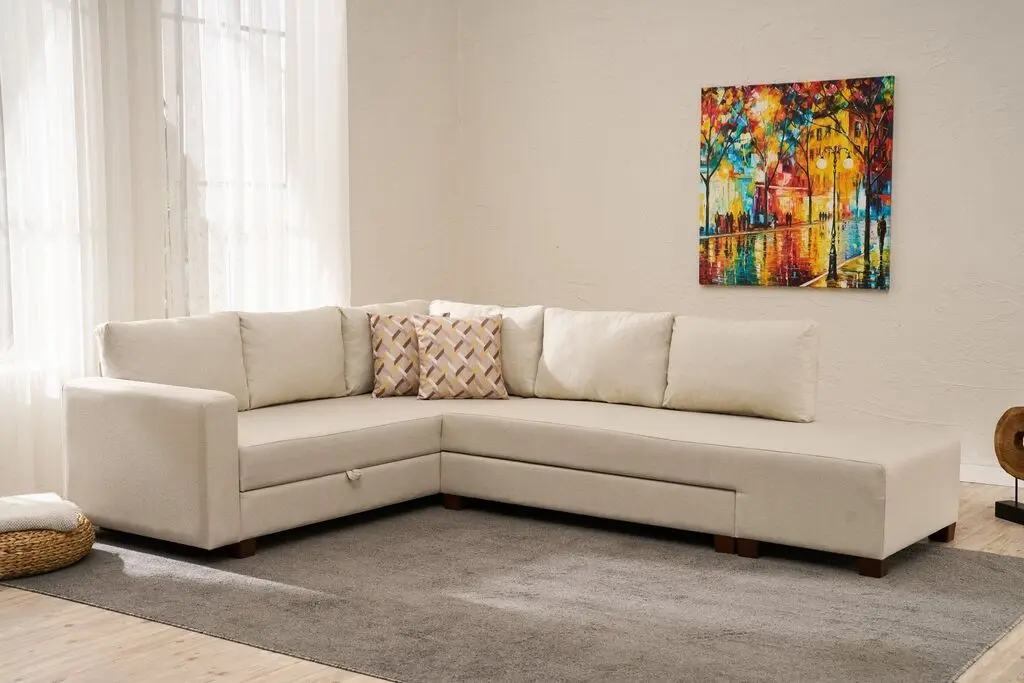 Atelier del Sofa Ugaona garnitura Aly Arzilla, 280 cm, Krem