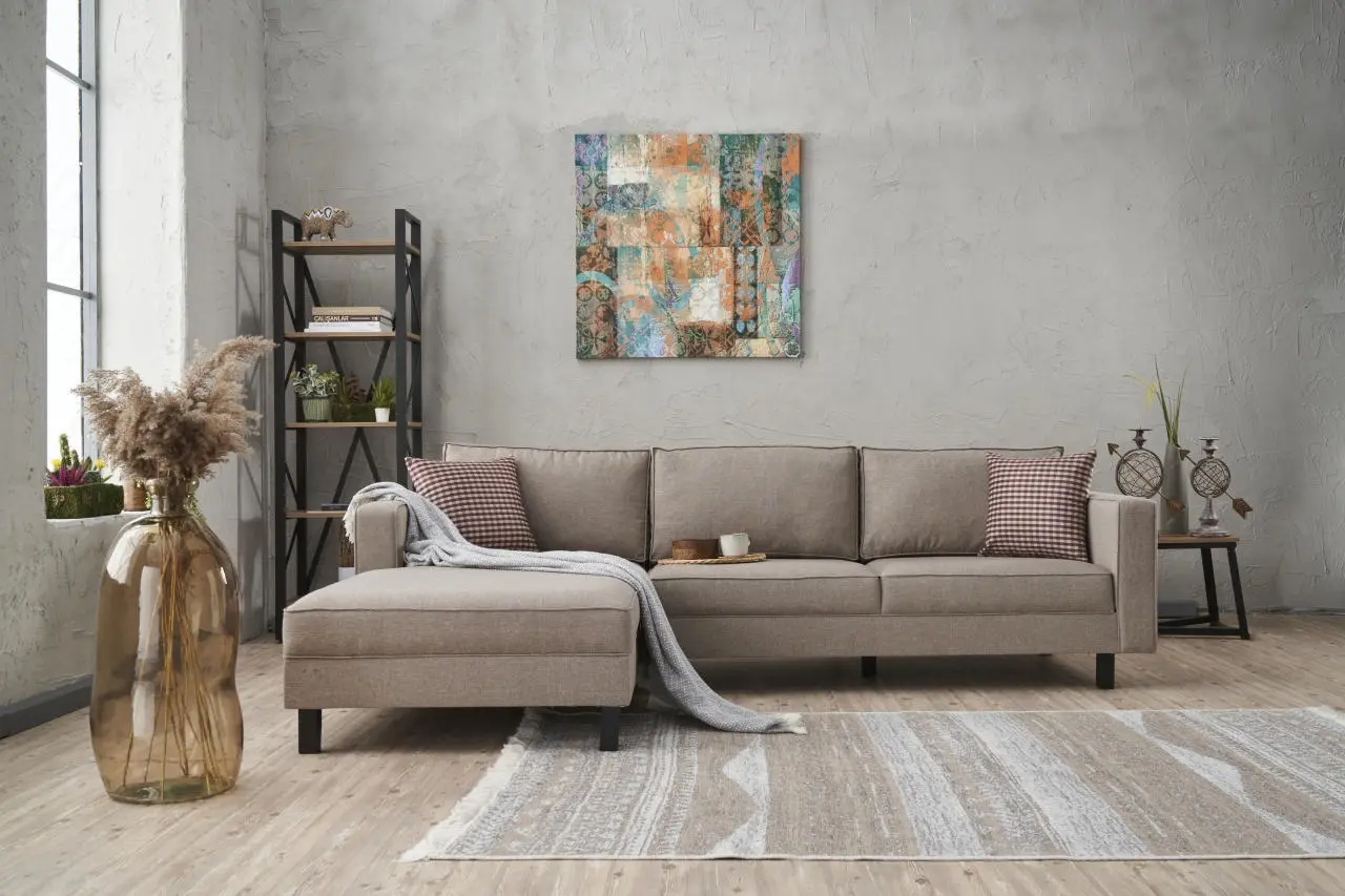 Atelier del Sofa Ugaona garnitura Kale Linen 258x83x181cm Krem