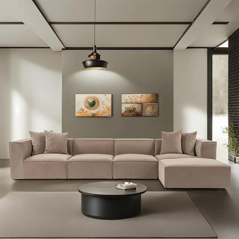 Atelier del Sofa Ugaona garnitura Sora Cappucino