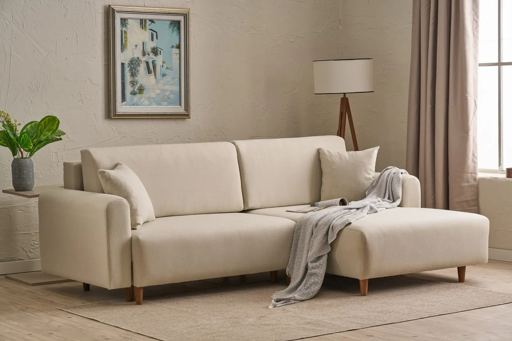 Atelier del Sofa Ugaona garnitura Mane 246x85x160cm Krem