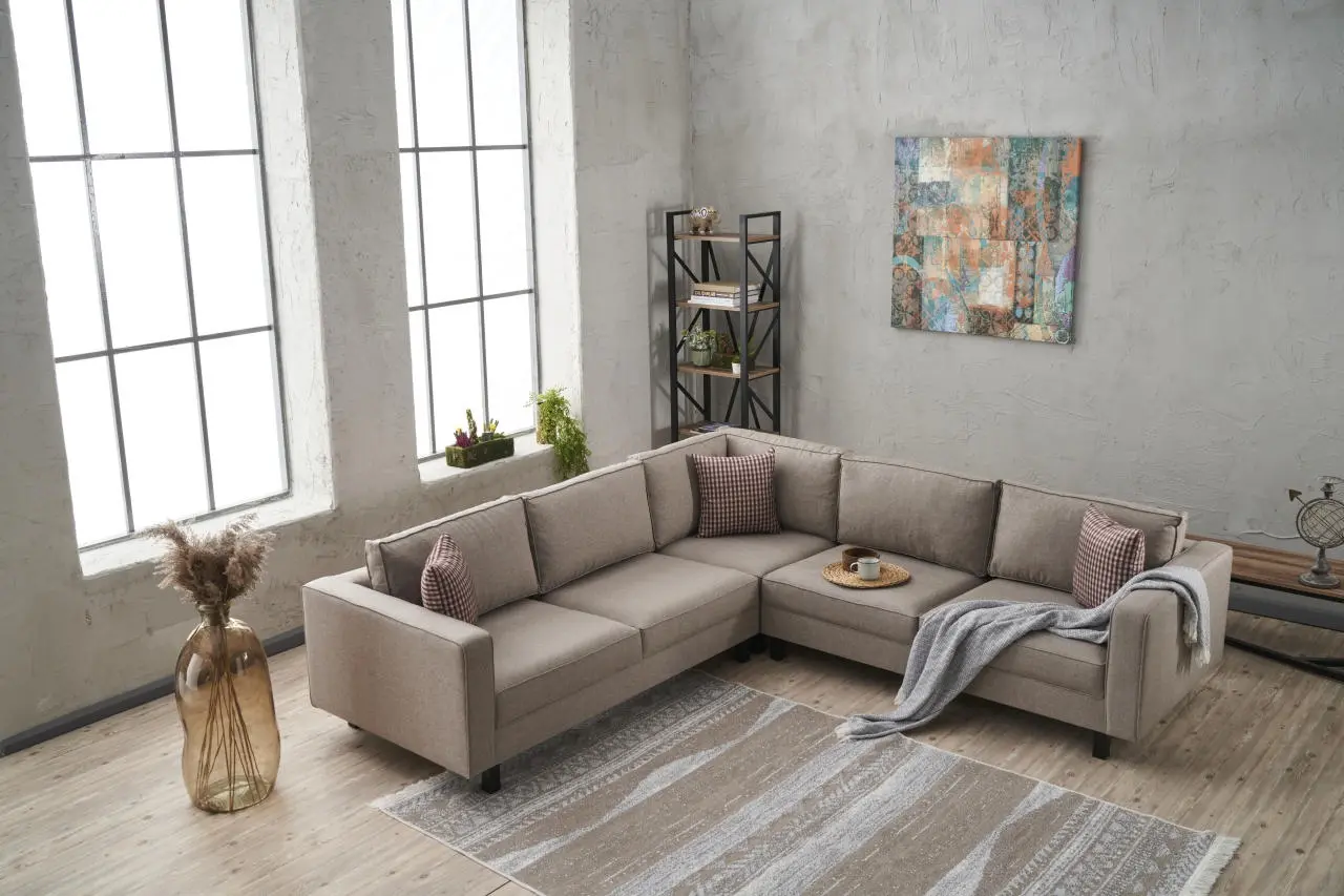 Atelier del Sofa Ugaona garnitura Kale Linen 258x83x258cm Krem