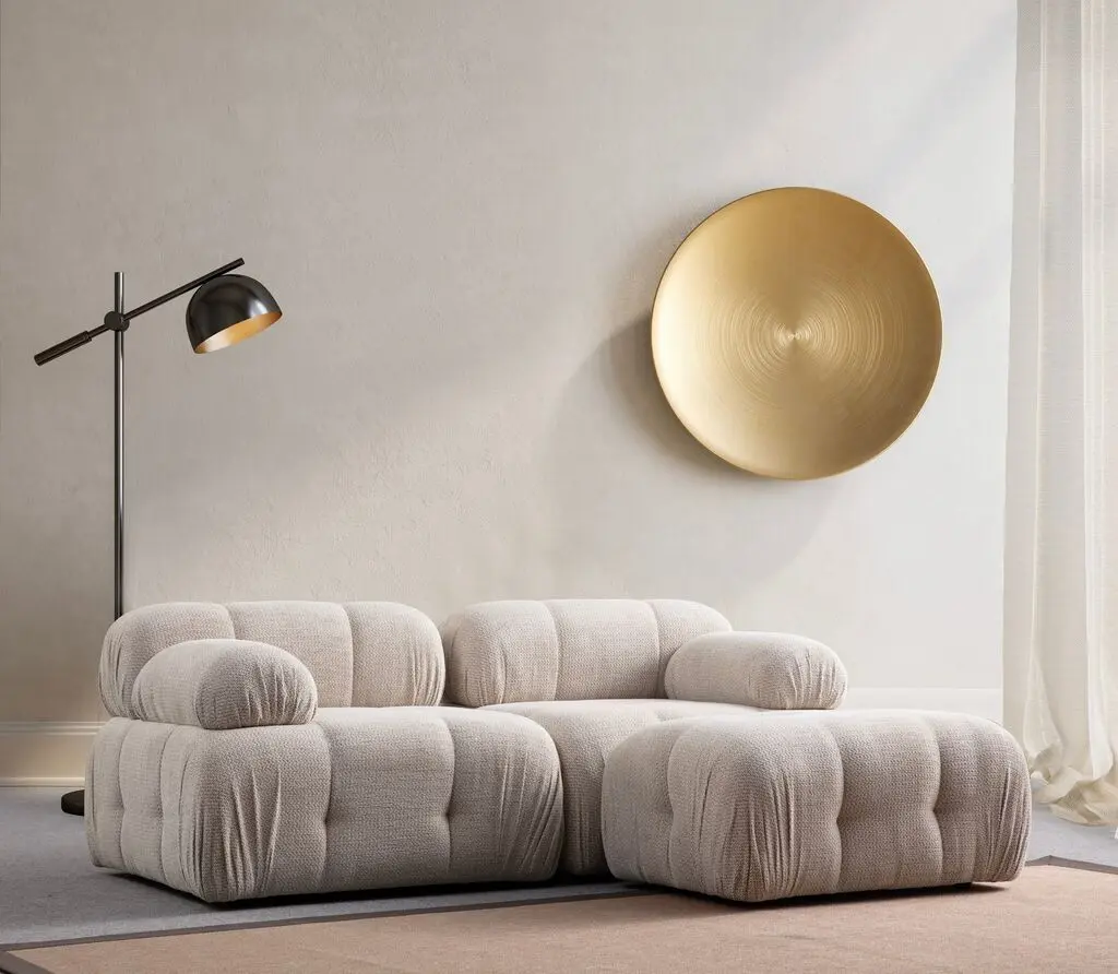 Atelier del Sofa Ugaona garnitura Petite, 190x160 cm, Krem