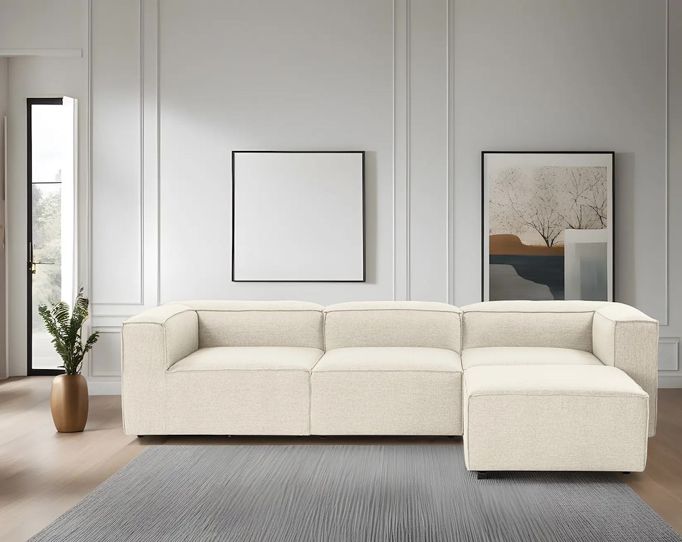 Atelier del Sofa Ugaona garnitura Fora 296x66x185cm Bež
