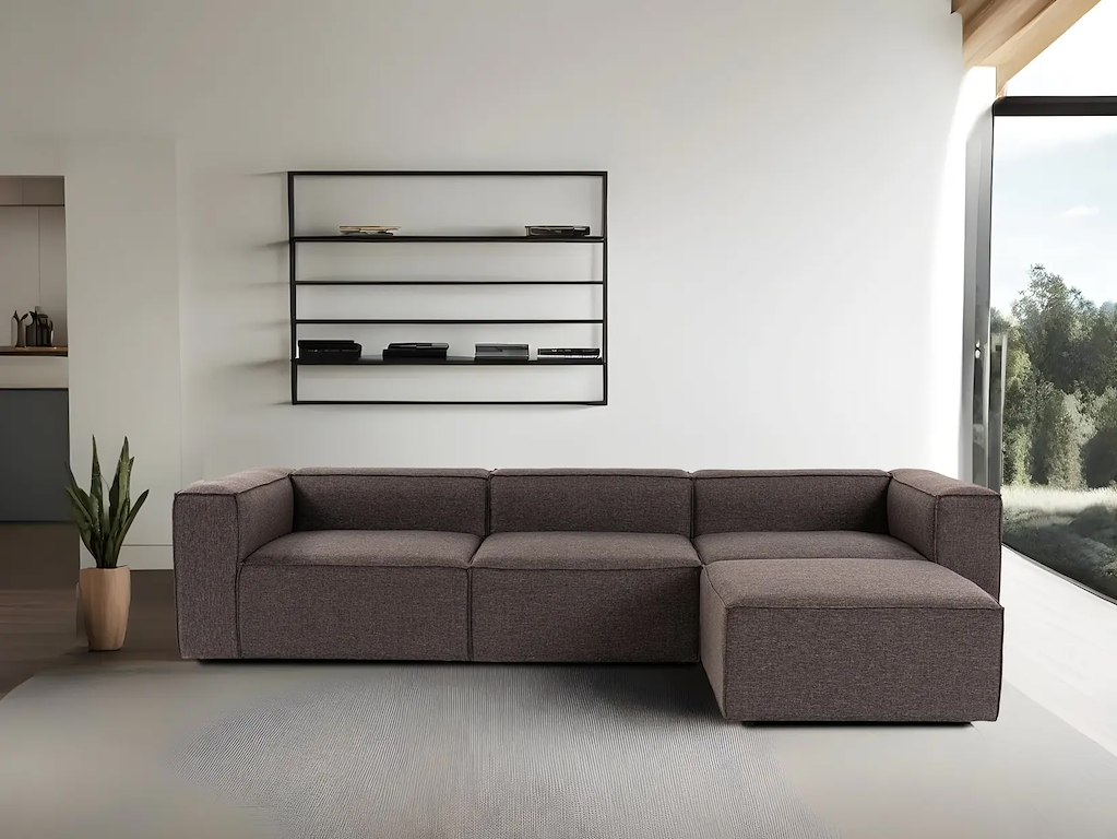 Atelier del Sofa Ugaona garnitura Fora 296x66x185cm Tamnobraon
