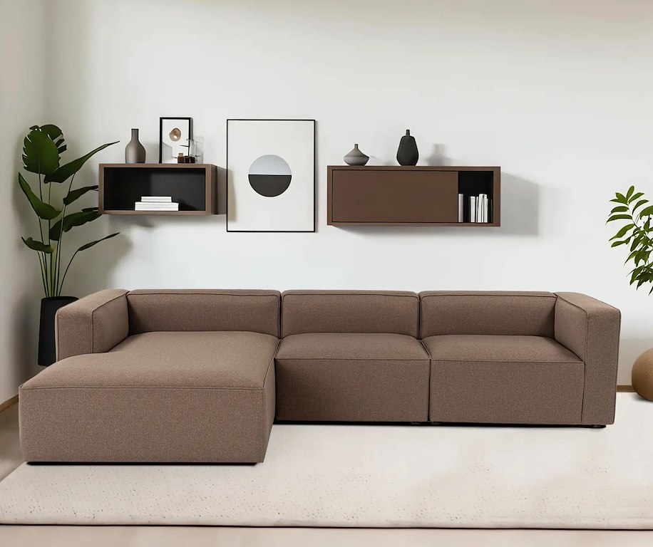 Atelier del Sofa Ugaona garnitura Mora XL 320x69x180cm Braon