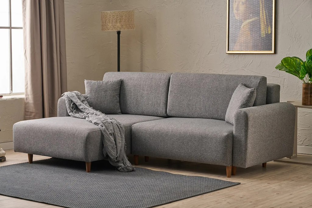 Atelier del Sofa Ugaona garnitura Mane 246x85x160cm Siva