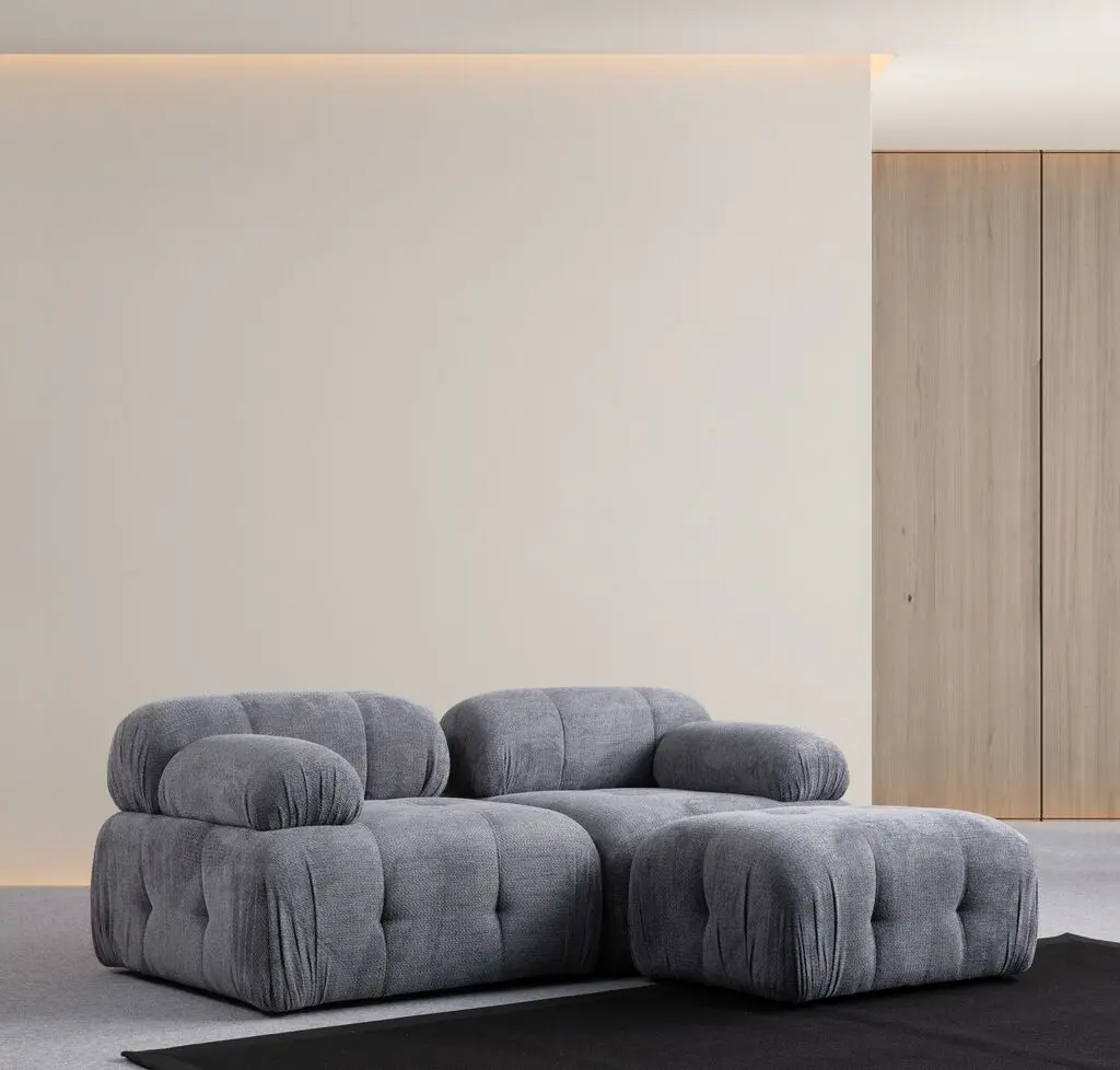 Atelier del Sofa Ugaona garnitura Petite, 190x160 cm, Siva