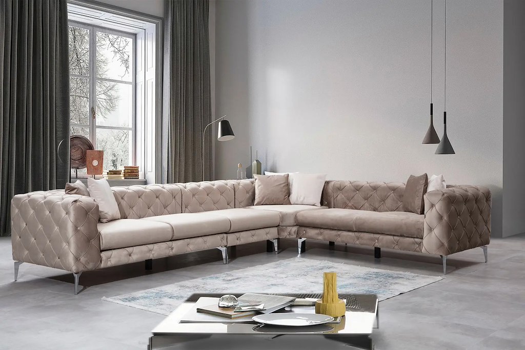Atelier del Sofa Ugaona garnitura Como 310x73x270cm Bež