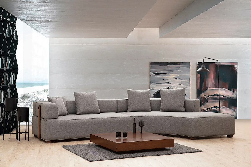 Atelier del Sofa Ugaona garnitura Gondol 105x70x180cm Siva