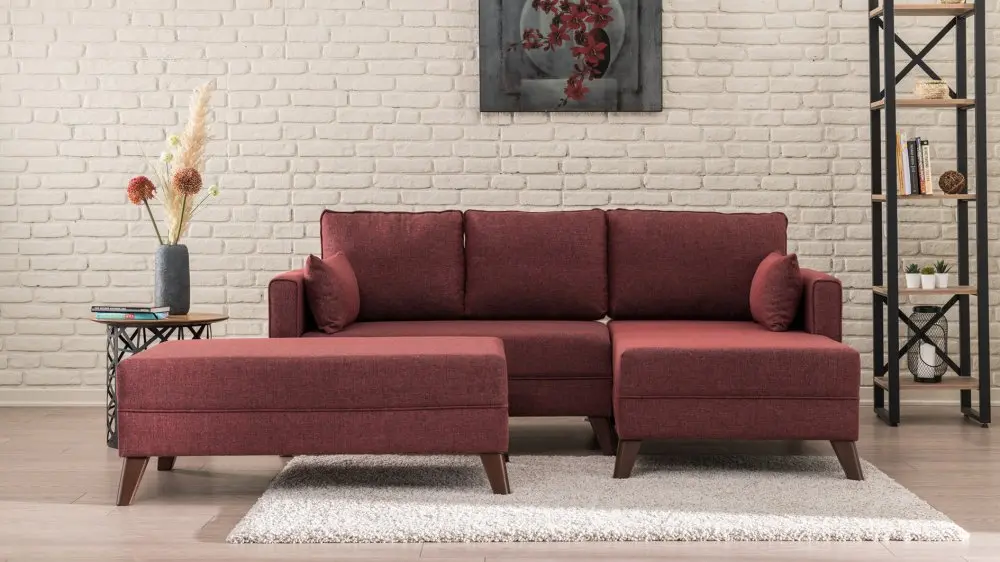 Atelier del Sofa Bella Corner Sofa Right 2 Claret Ugaona garnitura, Crvena