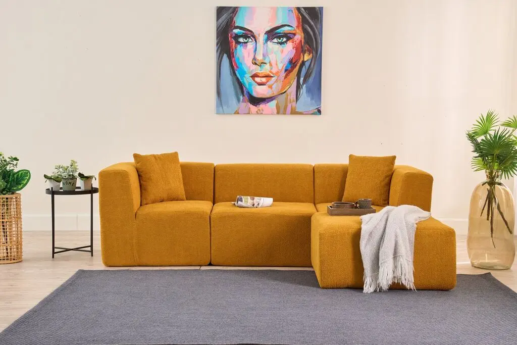Atelier del Sofa Ugaona garnitura Raks, 245x70x85 cm, Žuta
