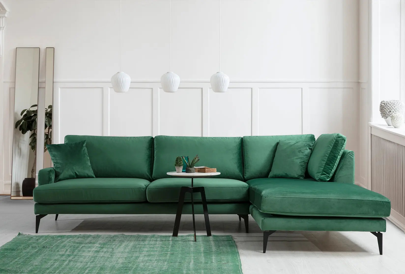 Atelier del Sofa Ugaona garnitura 90x88x283cm Zelena