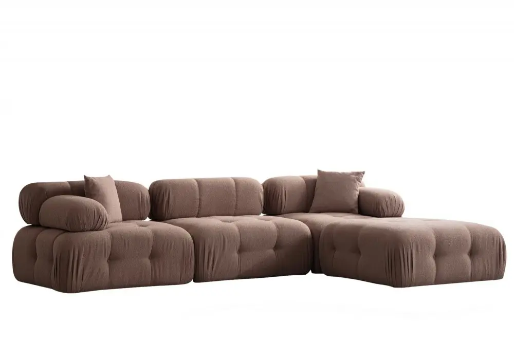 Atelier del Sofa L1 O1 1R Pouffe Doblo Ugaona garnitura, 3 Sedišta, Kapućino
