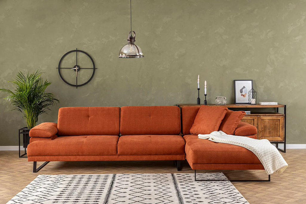 Atelier del Sofa Ugaona garnitura Mustang Narandžasta