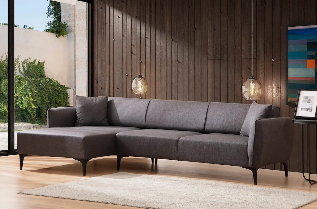 Atelier del Sofa Ugaona garnitura Belissimo 95x67x140cm Tamnosiva