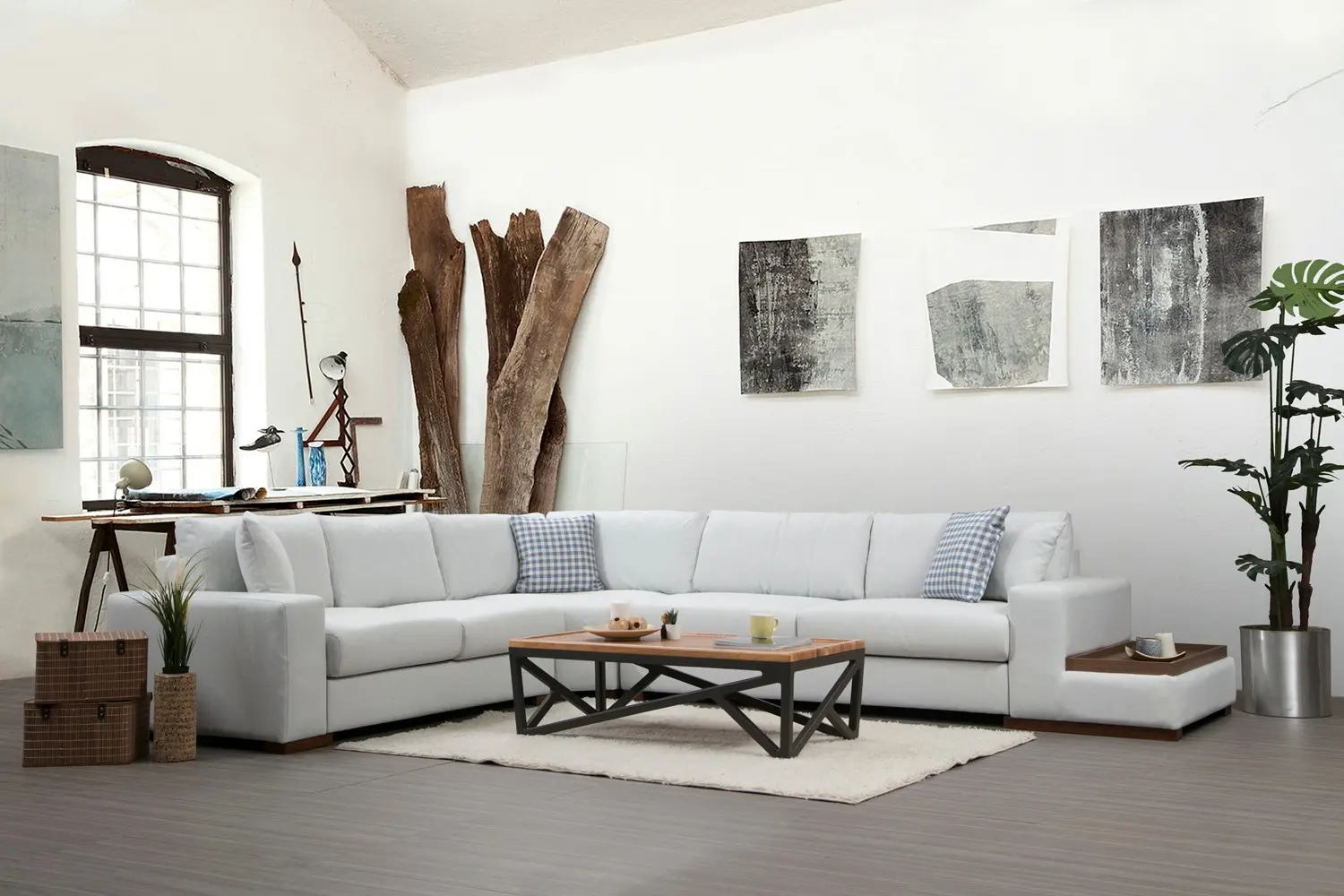 Atelier del Sofa Ugaona garnitura Loop 21 95x85x282cm Bela