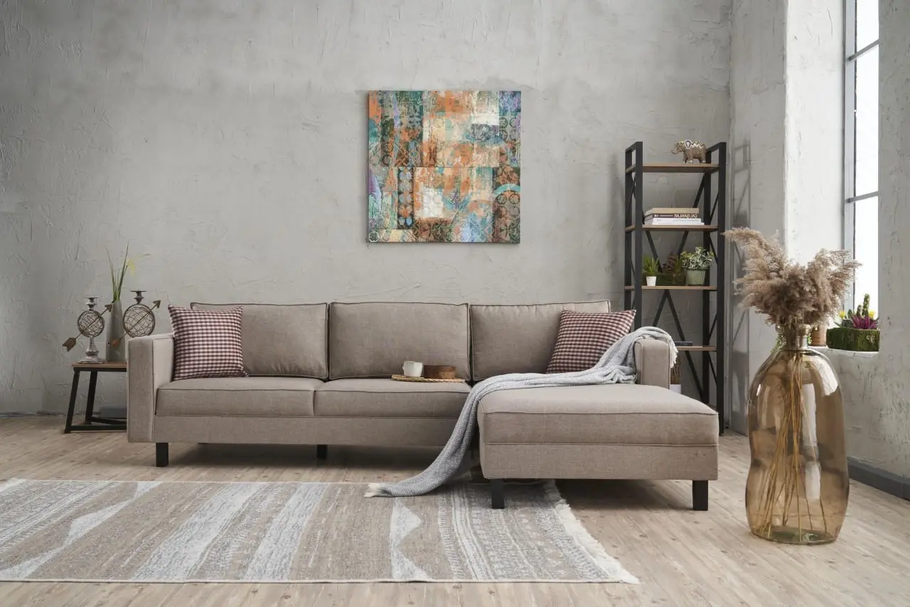 Atelier del Sofa Ugaona garnitura Kale Linen 258x83x181cm Krem