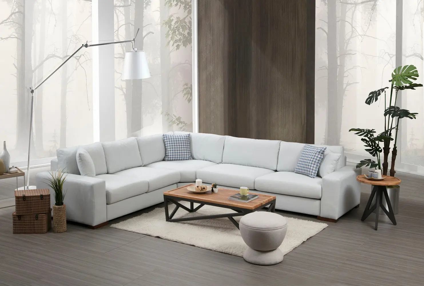 Atelier del Sofa Ugaona garnitura Loop 20 95x85x282cm Bela