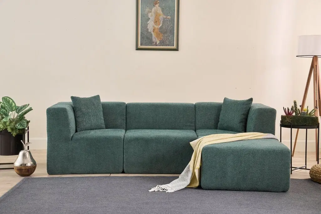 Atelier del Sofa Ugaona garnitura Raks, 245x70x85 cm, Petrolej