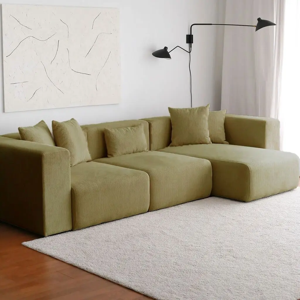Atelier del Sofa Ugaona garnitura Yolo, 110x305x68 cm, Maslina