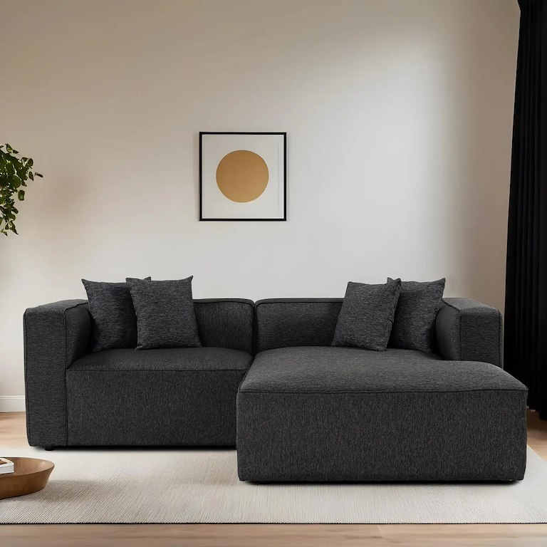 Atelier del Sofa Ugaona garnitura Mora XL 230x69x180cm Antracit