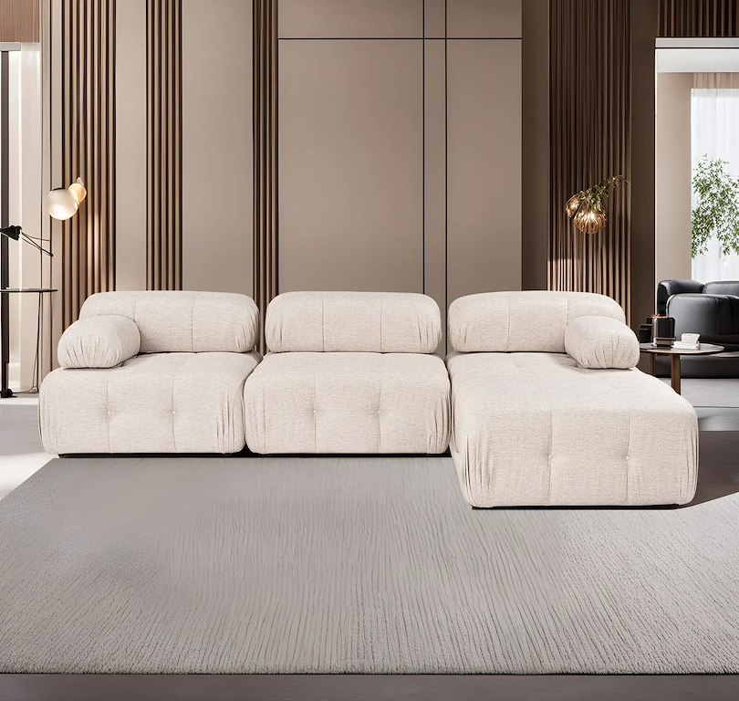 Atelier del Sofa Ugaona garnitura Doblo 105x80x315cm Svetlobraon