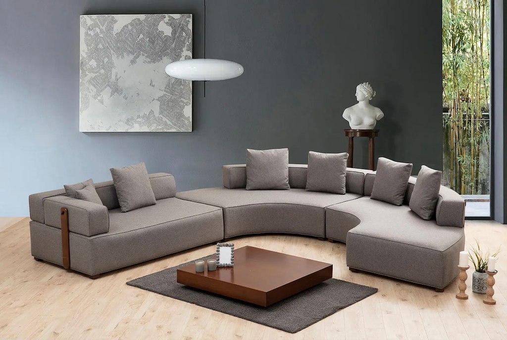 Atelier del Sofa Ugaona garnitura Gondol Siva