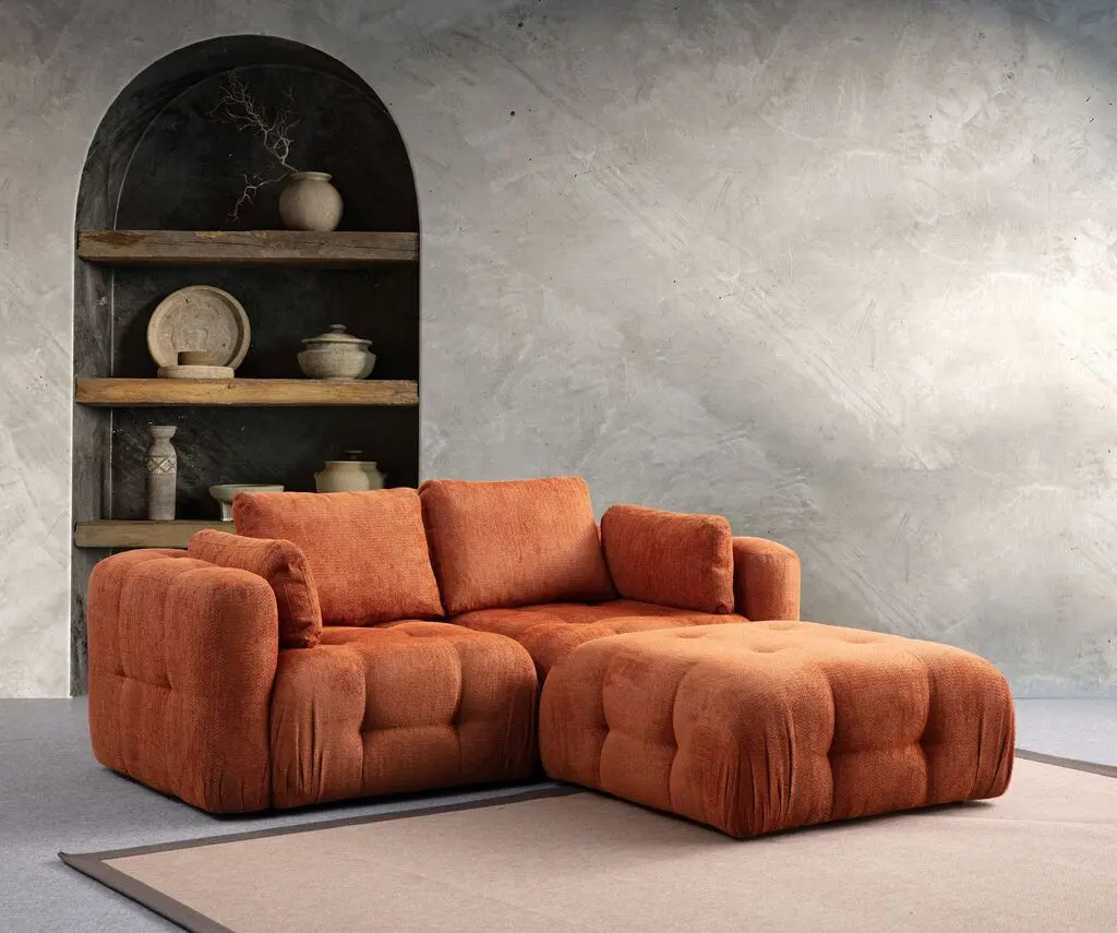Atelier del Sofa Ugaona garnitura Amaris, 180x120x65 cm, Narandžasta