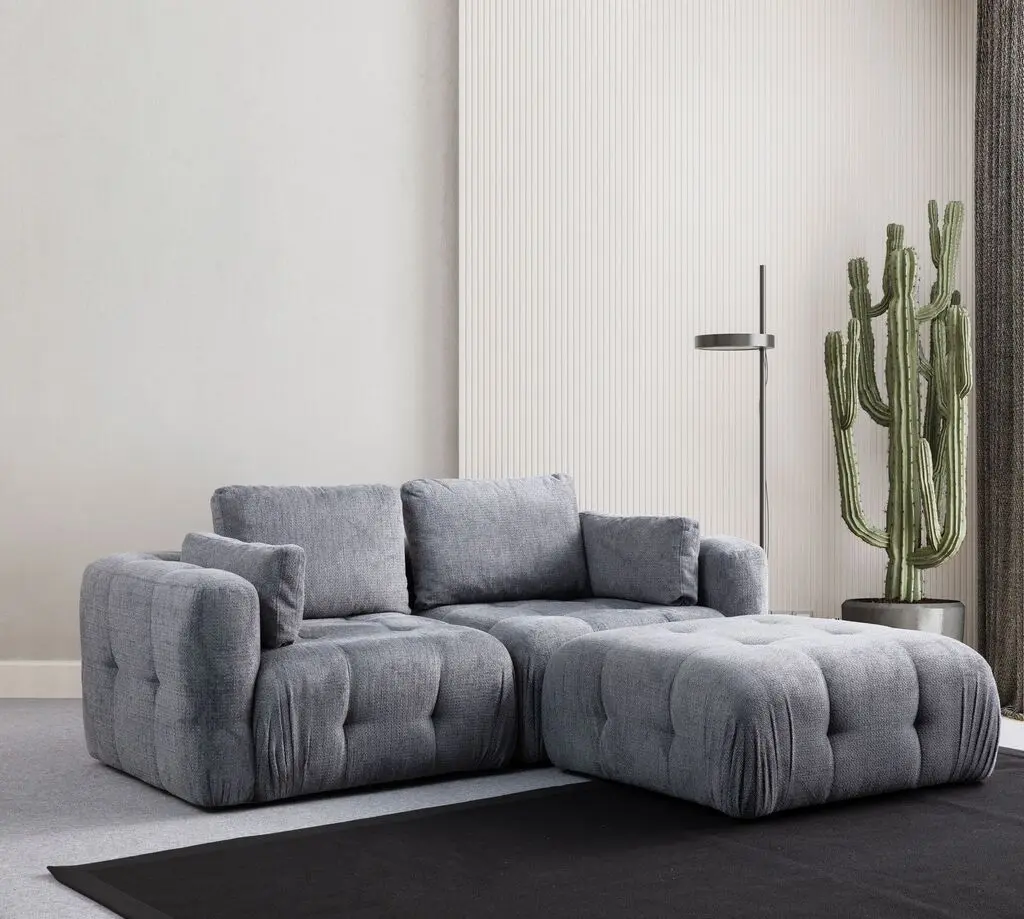 Atelier del Sofa Ugaona garnitura Amaris, 180x120x65 cm, Siva