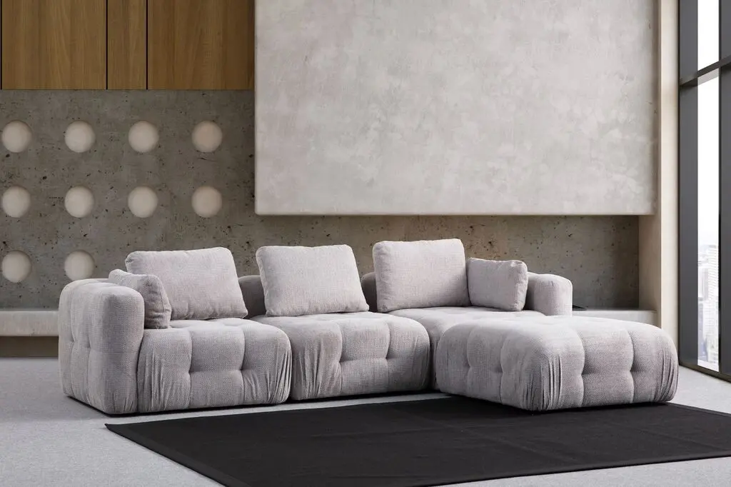 Atelier del Sofa Ugaona garnitura Amaris, 290x200 cm, Svetlo-siva