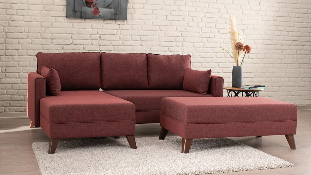 Atelier del Sofa Ugaona garnitura Bella 205x85x140cm Bordo