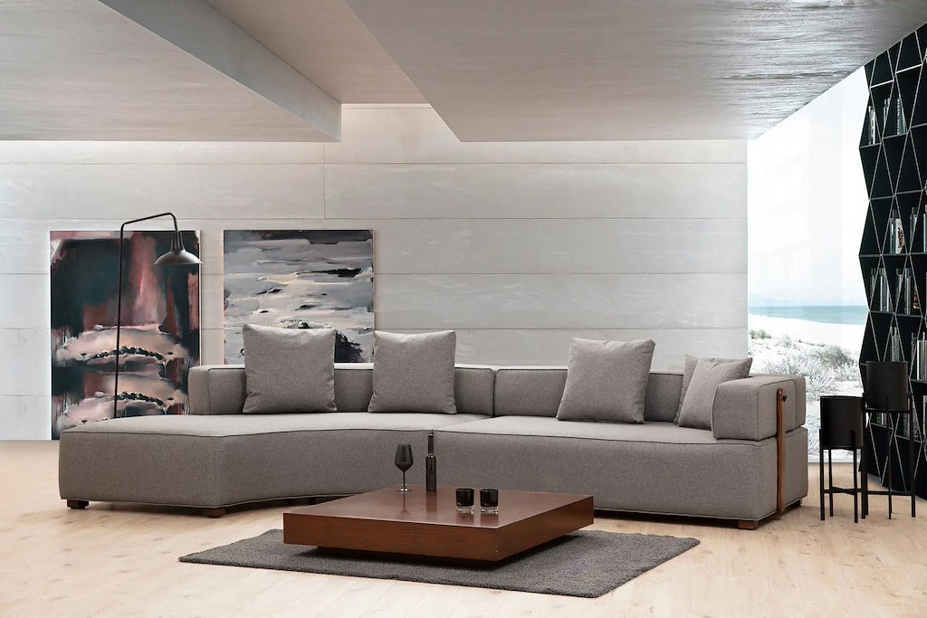 Atelier del Sofa Ugaona garnitura Gondol 105x70x105cm Siva