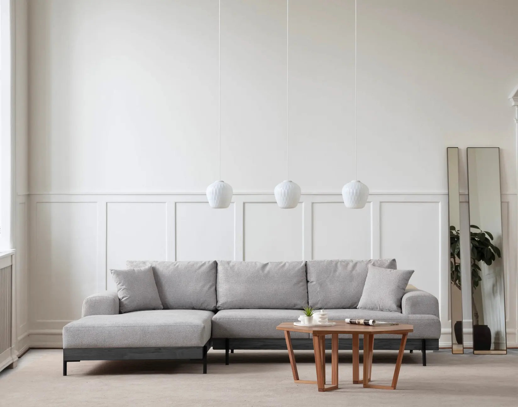 Atelier del Sofa Ugaona garnitura Eti 98x78x170cm Siva