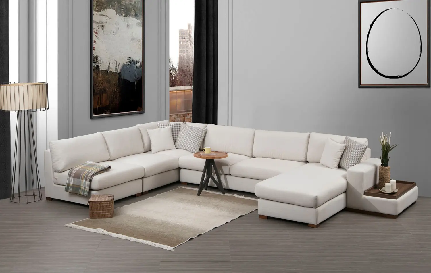 Atelier del Sofa Ugaona garnitura Loop 9 Bela