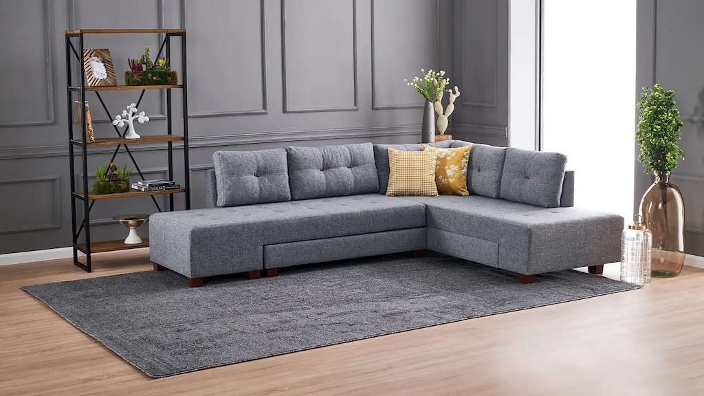 Atelier del Sofa Ugaona garnitura Manama 280x85x206cm Siva