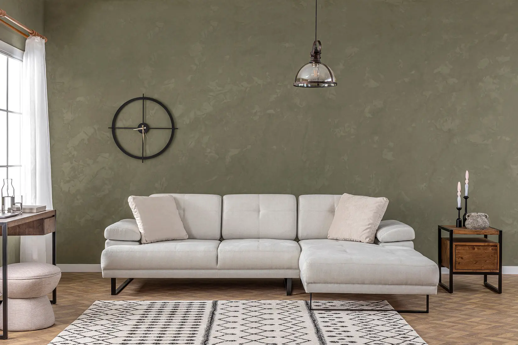 Atelier del Sofa Ugaona garnitura Mustang Bež