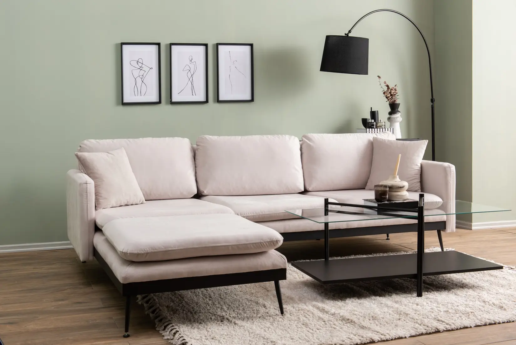 Atelier del Sofa Ugaona garnitura Reya Bež