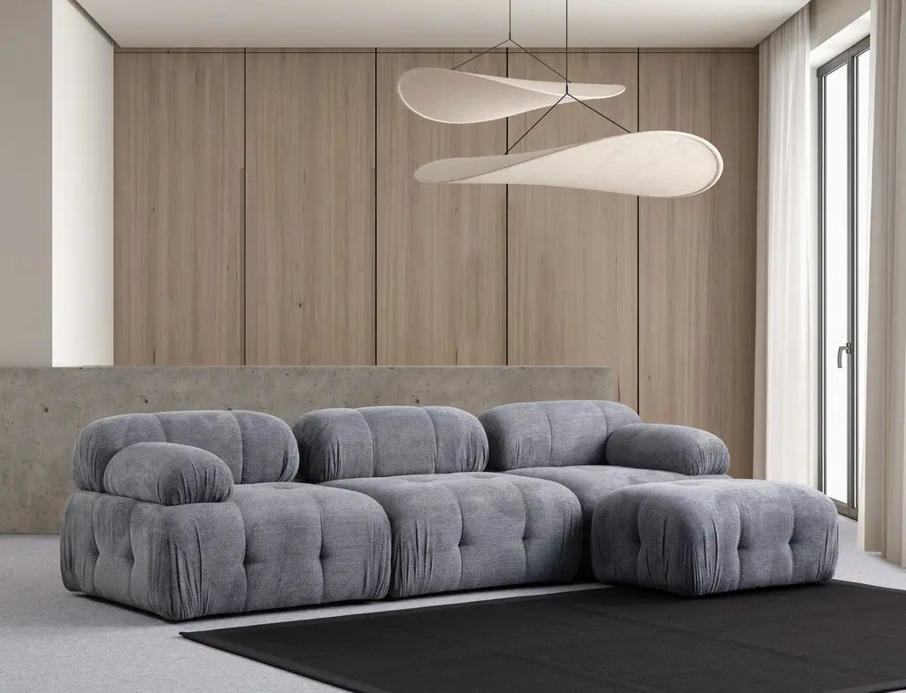 Atelier del Sofa Ugaona garnitura Petite, 290x160 cm, Siva