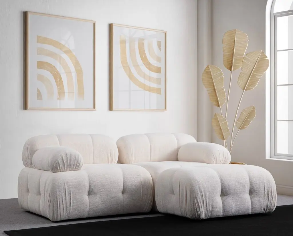 Atelier del Sofa Ugaona garnitura Petite, 190x160 cm, Bela