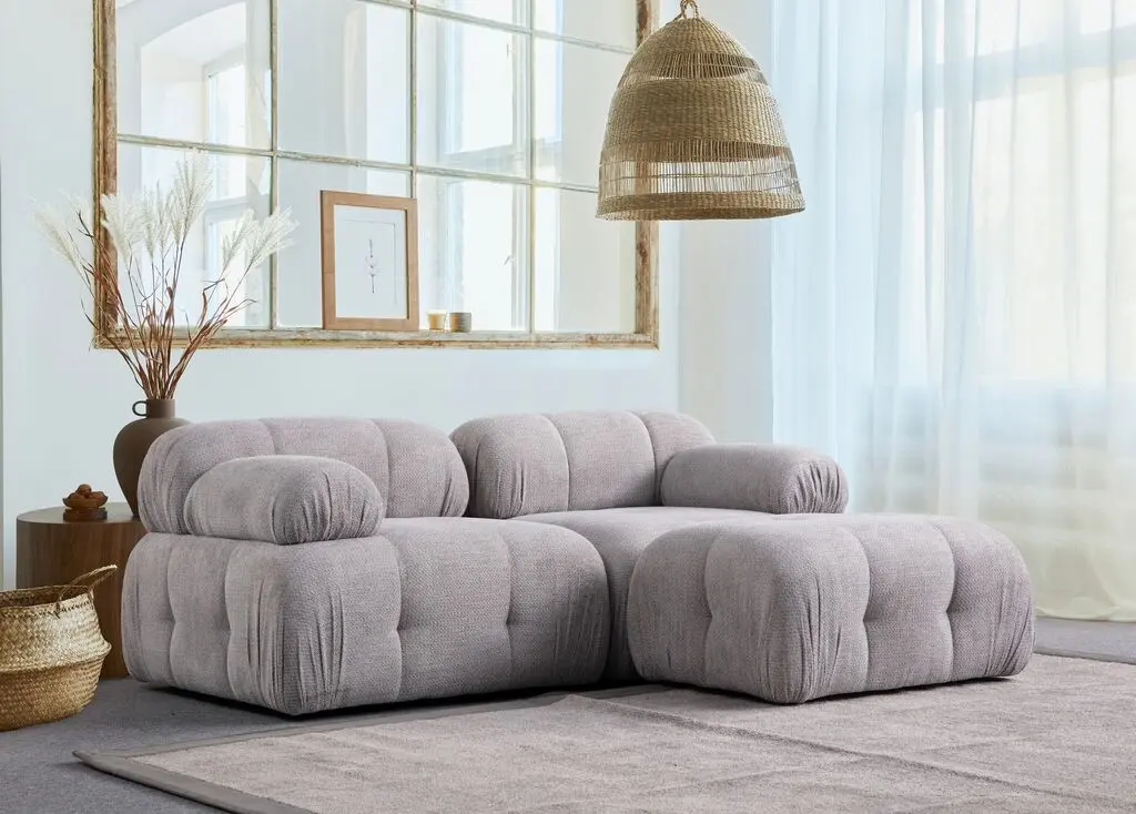 Atelier del Sofa Ugaona garnitura Petite, 190x160 cm, Svetlosiva