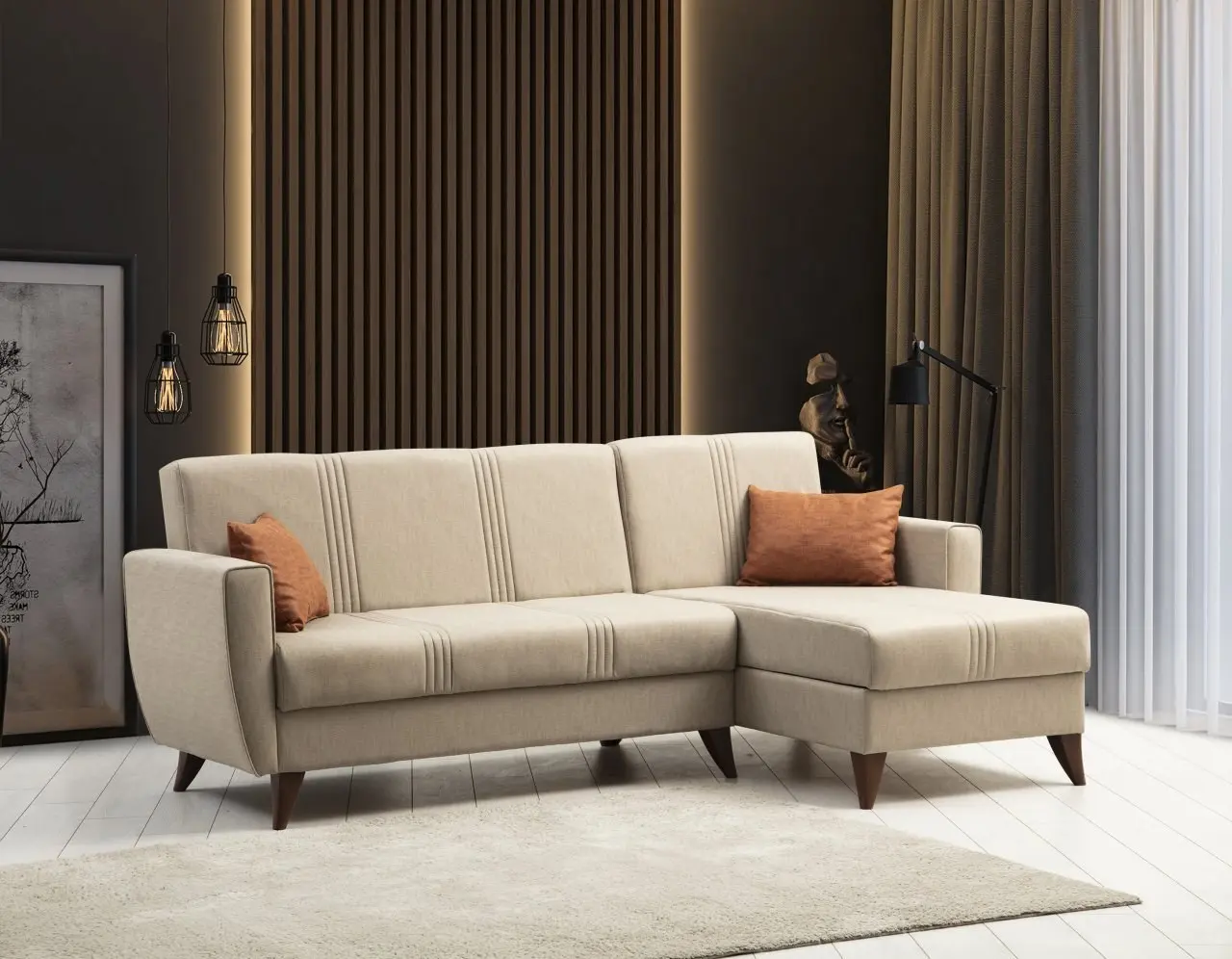 Atelier del Sofa Ugaona garnitura Zaden 218x86x130cm Bež