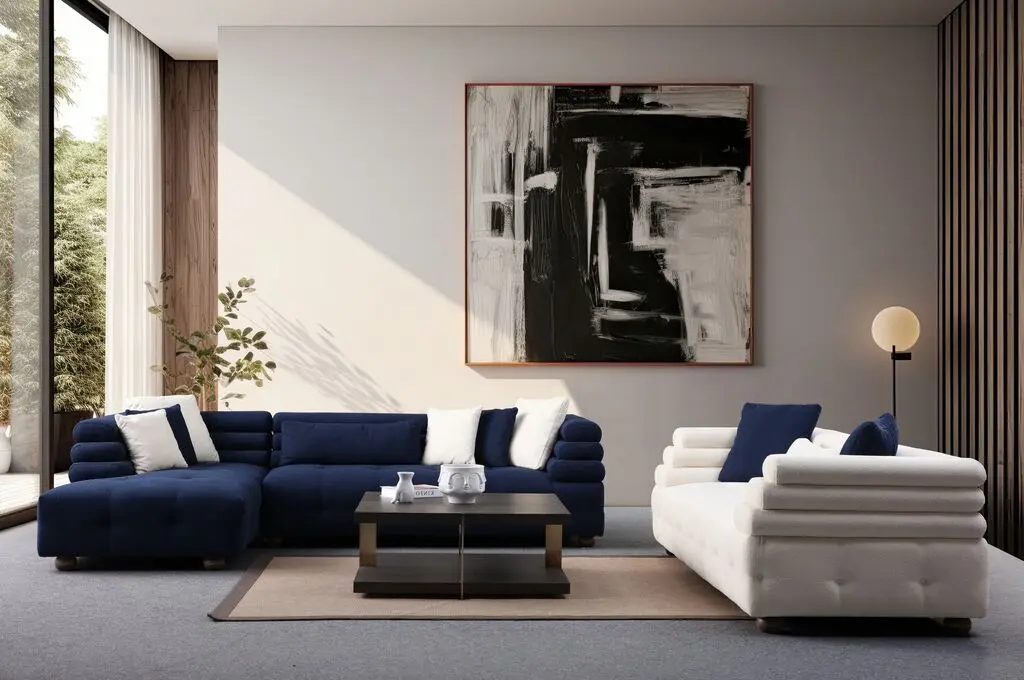 Atelier del Sofa Ugaona garnitura Boston, 300x186 cm, Plava