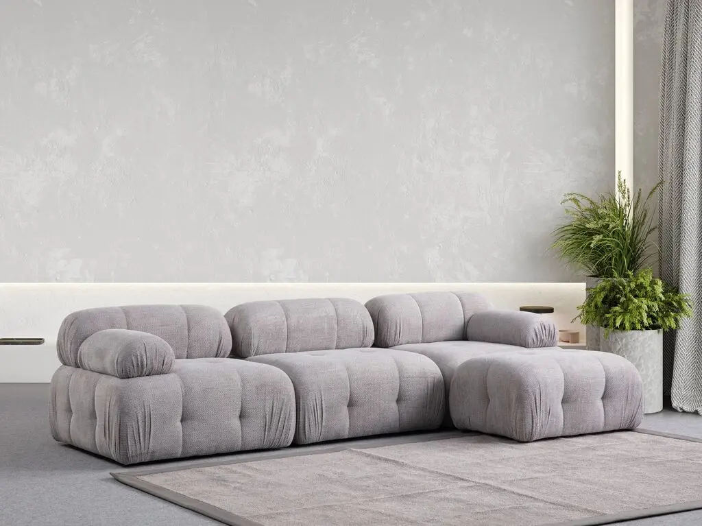 Atelier del Sofa Ugaona garnitura Petite, 290x160 cm, Svetlosiva