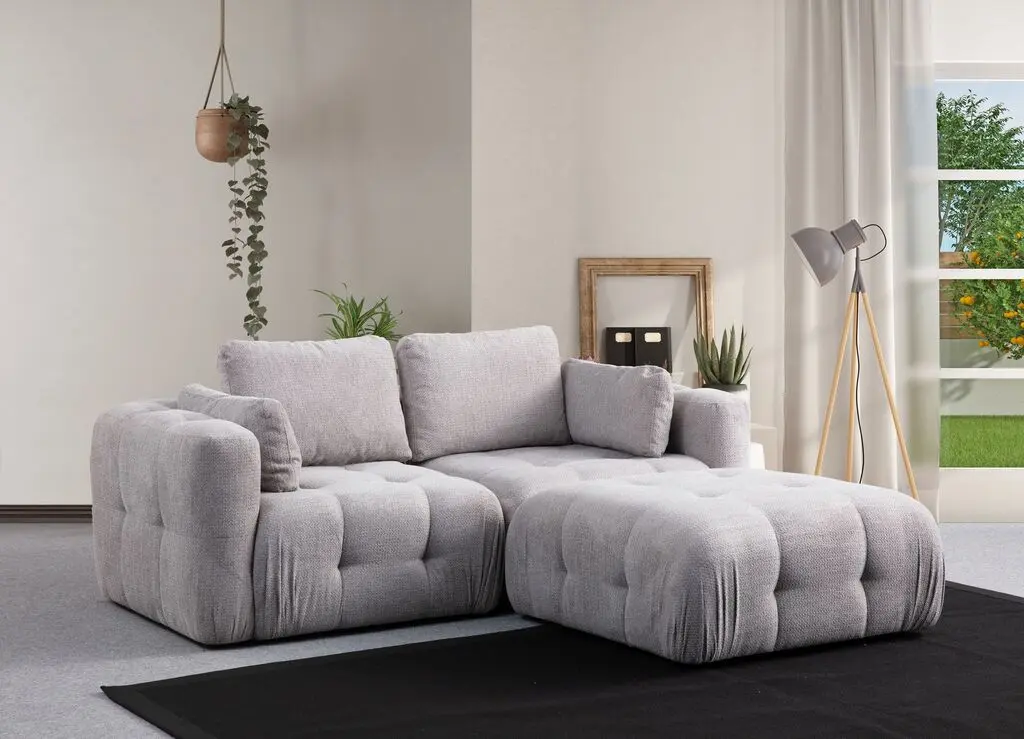 Atelier del Sofa Ugaona garnitura Amaris, 180x120x65 cm, Svetlosiva