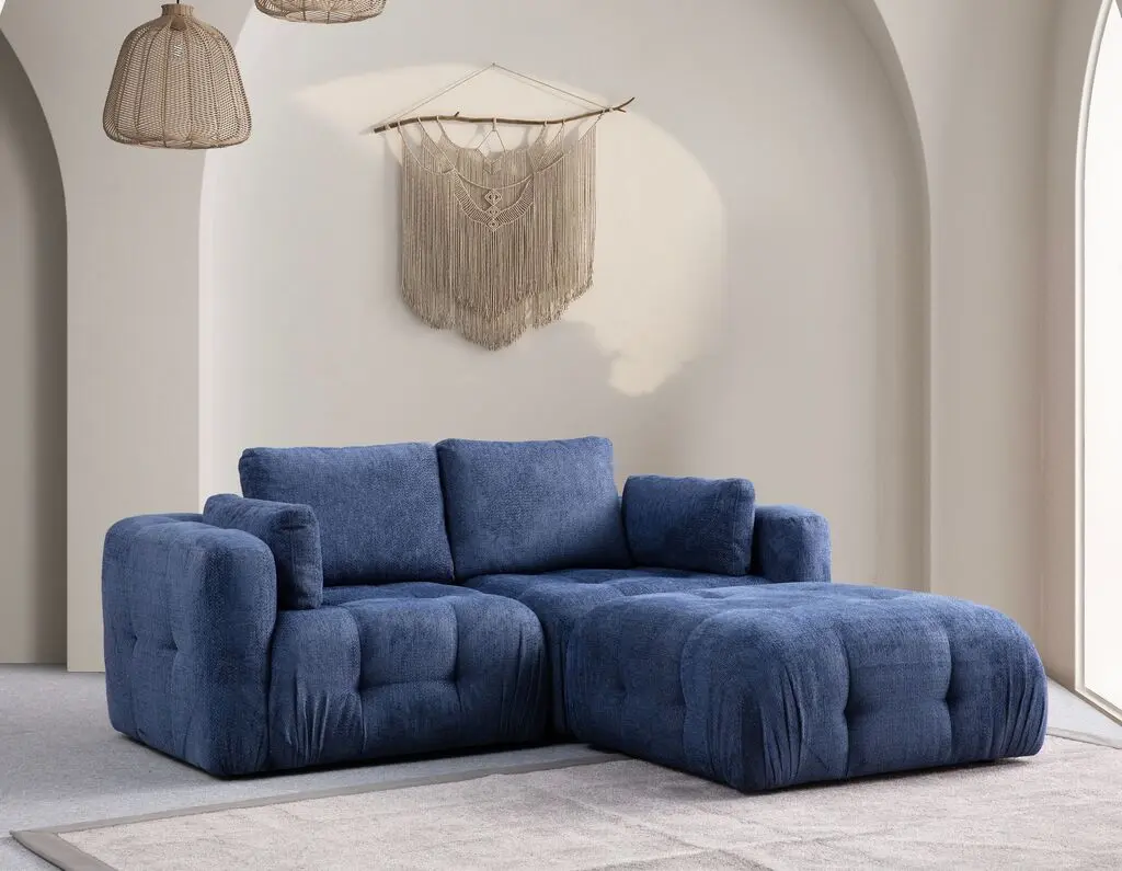 Atelier del Sofa Ugaona garnitura Amaris, 180 cmx120 cmx65 cm, Plava
