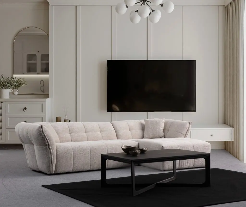 Atelier del Sofa Ugaona garnitura Boxer, 165x290 cm, Bela