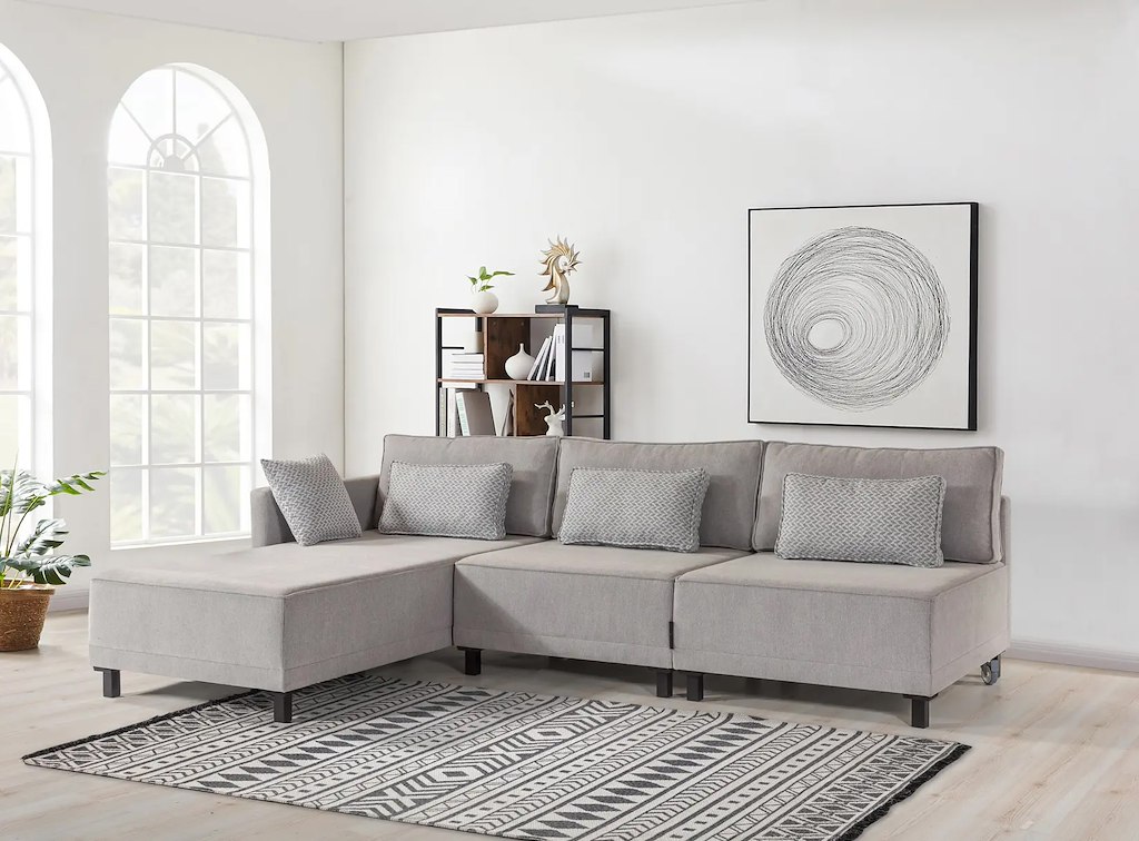 Atelier del Sofa Ugaona garnitura Matris 285x90x192cm Siva