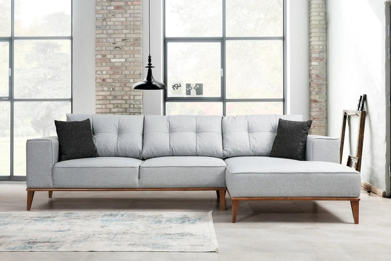 Atelier del Sofa Ugaona garnitura Montana 91x85x288cm Svetlosiva
