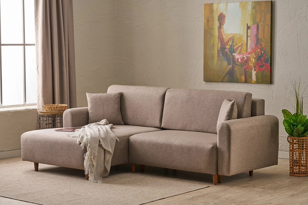 Atelier del Sofa Ugaona garnitura Mane 246x85x160cm Braon