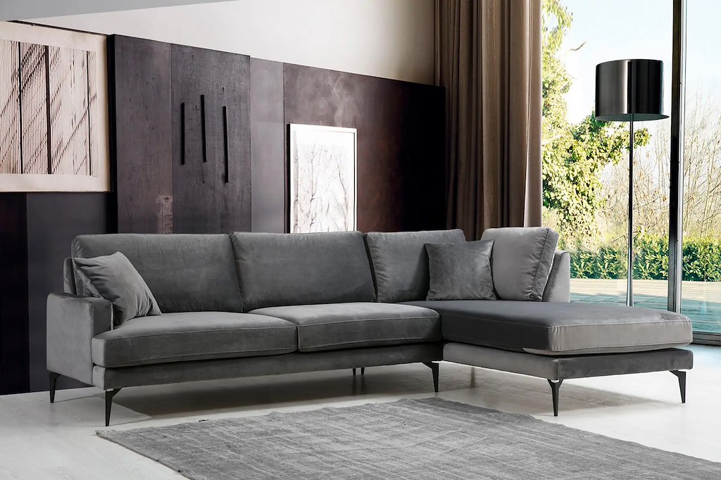 Atelier del Sofa Ugaona garnitura 90x88x283cm Antracit